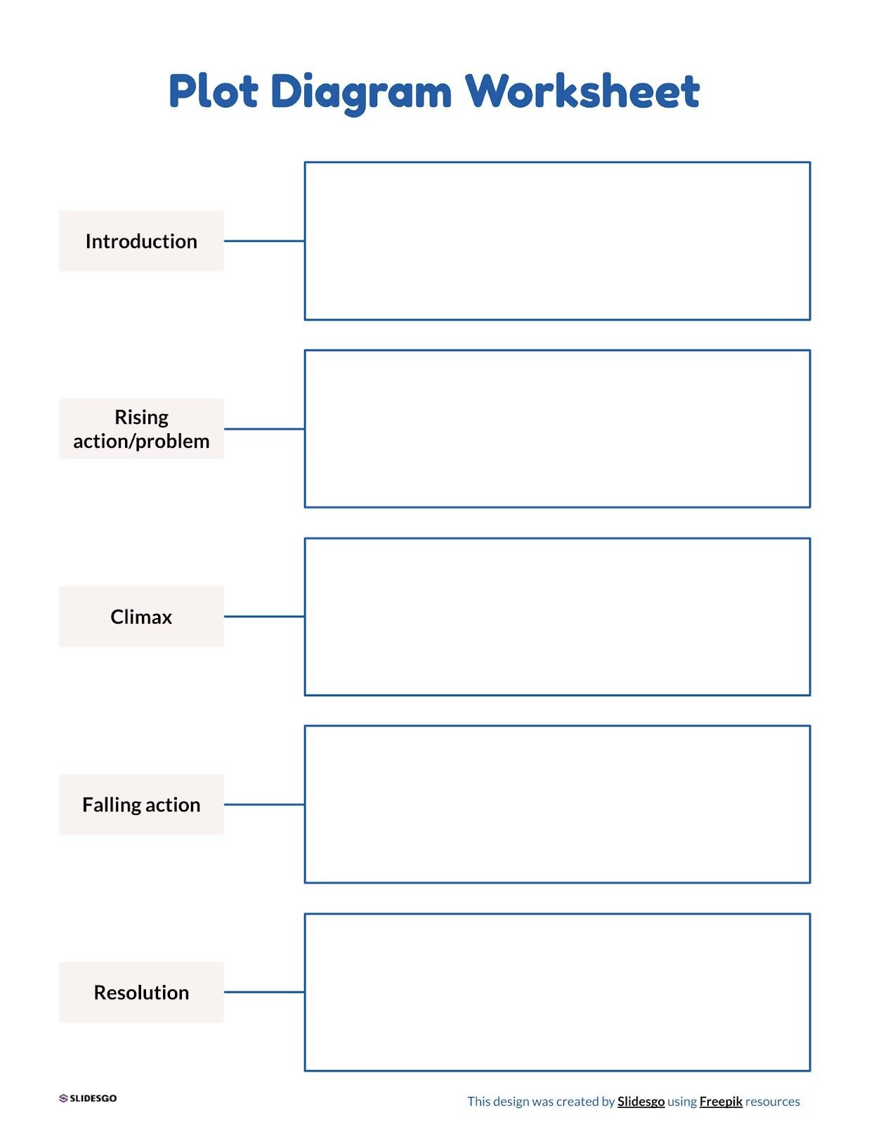 Plot Diagram Worksheet Template