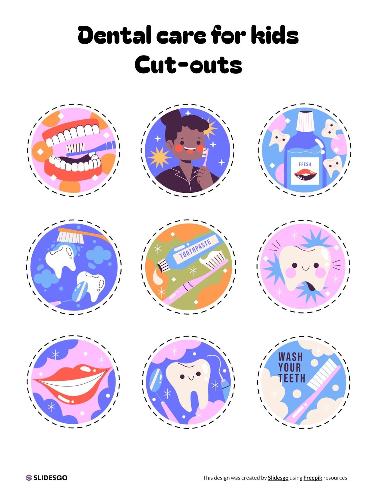 Dental Care for Kids Cut-outs Template