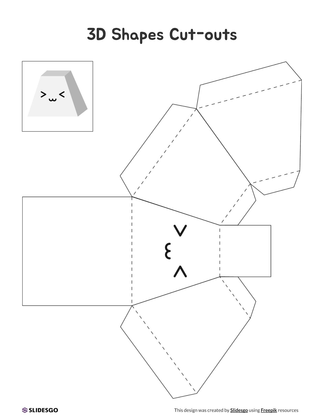 3D Shapes Cut-outs Template