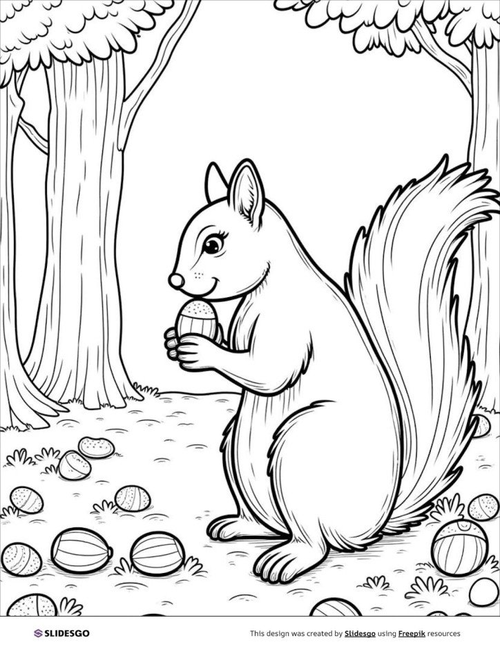 Fall Aesthetic Coloring Book Template