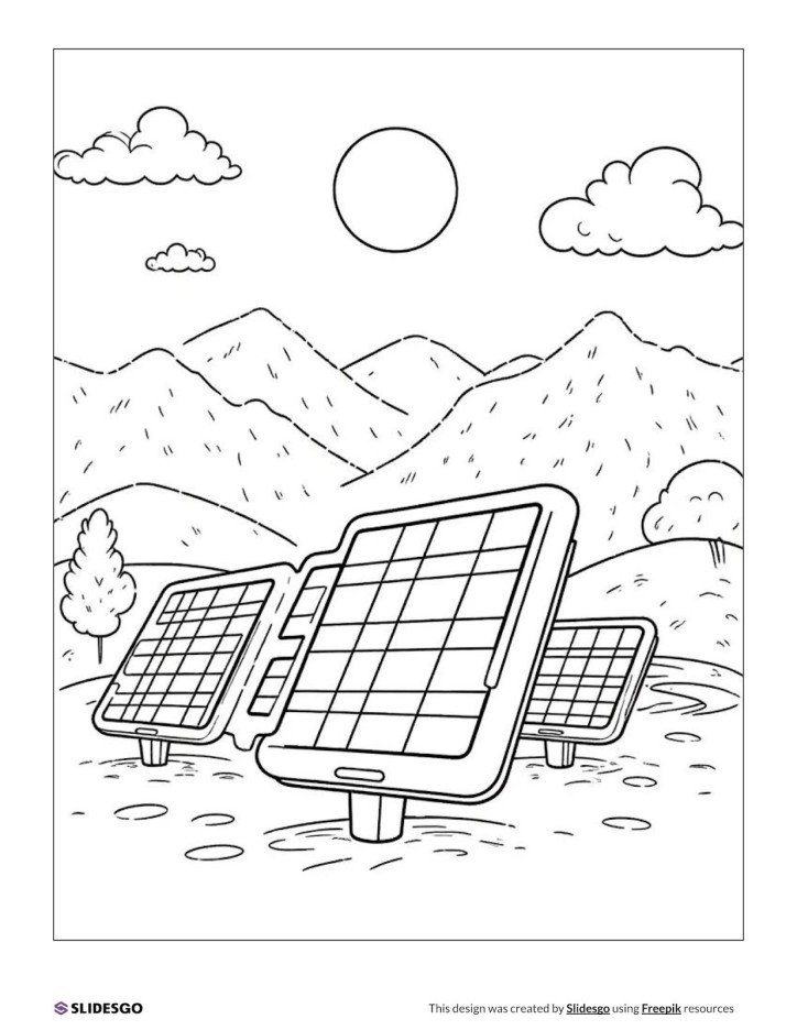 Renewable Energy Coloring Book Template