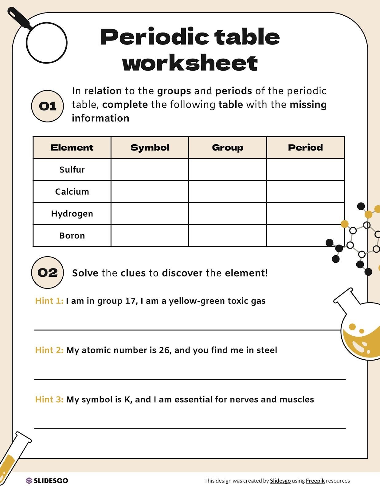 Periodic Table Handout Presentation