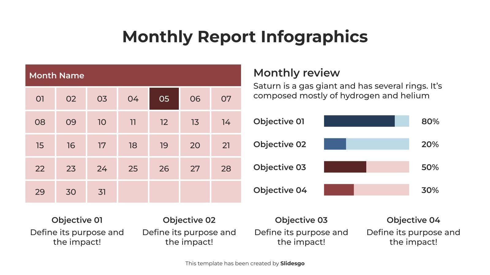 Monthly Report Infographics Template