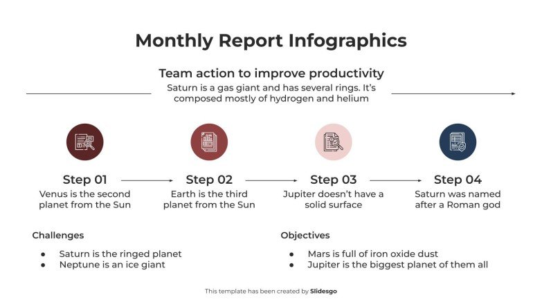 Monthly Report Infographics Template