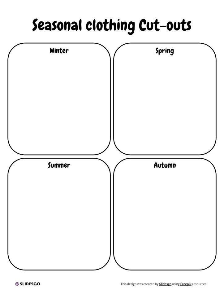 Seasonal Clothing Cut-outs Template