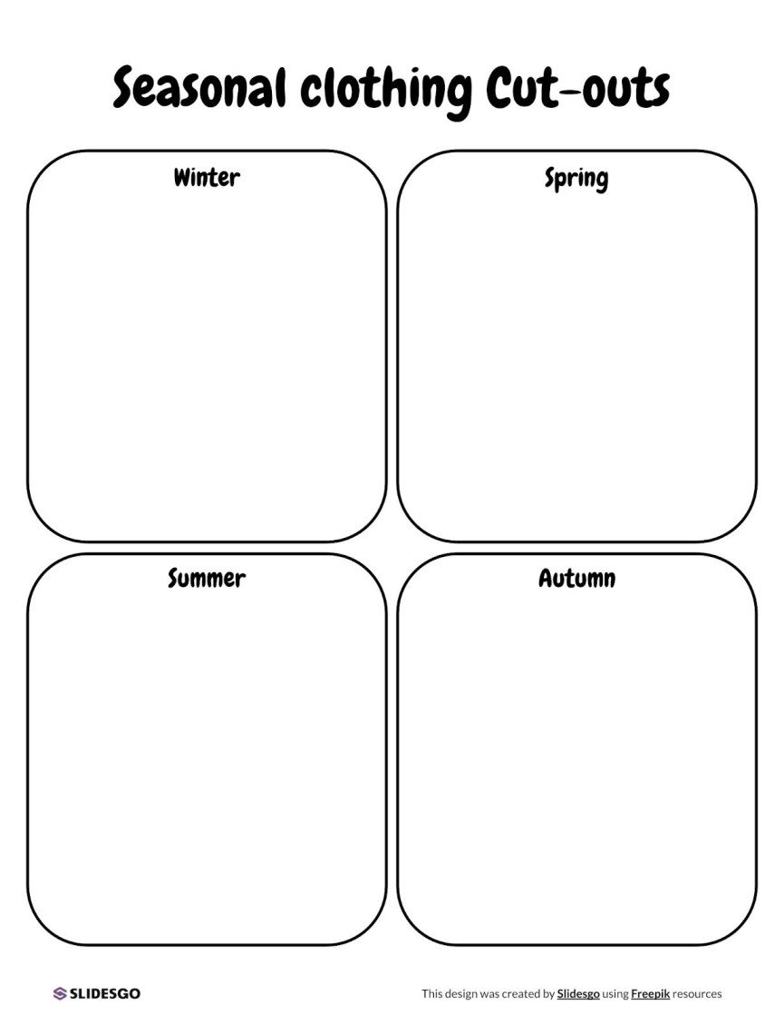 Seasonal Clothing Cut-outs Template
