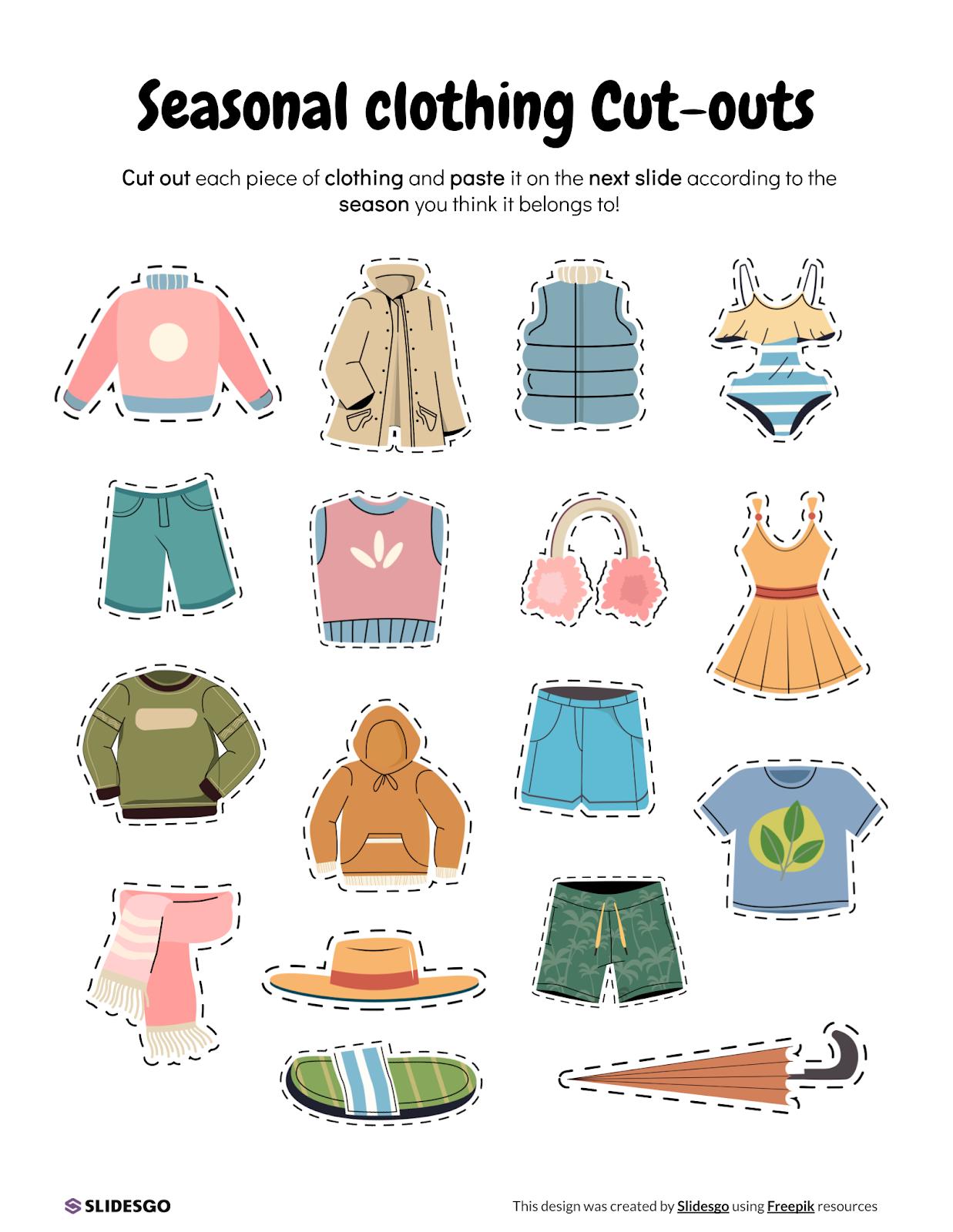 Seasonal Clothing Cut-outs Template