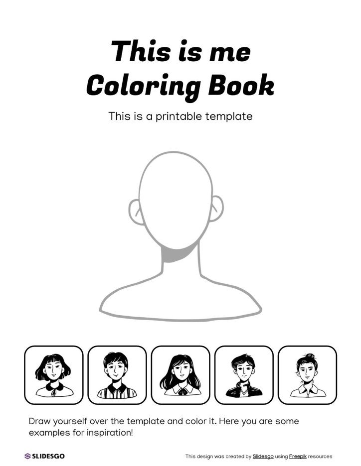 This is me Coloring Book Template