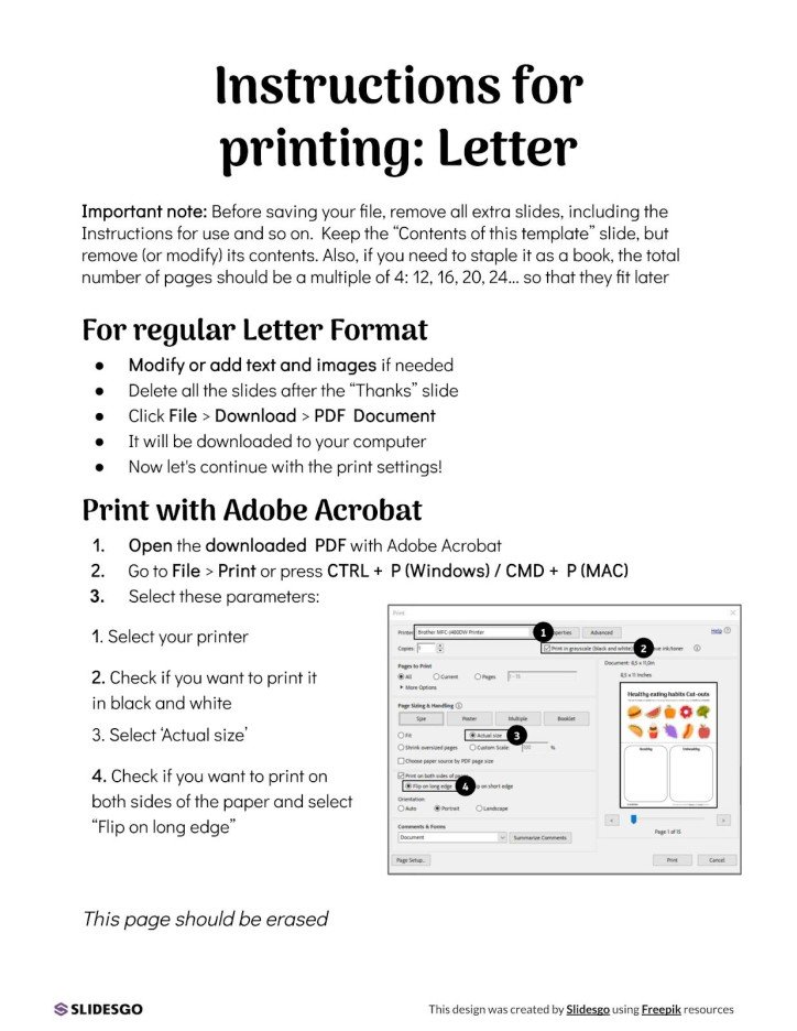 Healthy Eating Habits Cut-outs Template