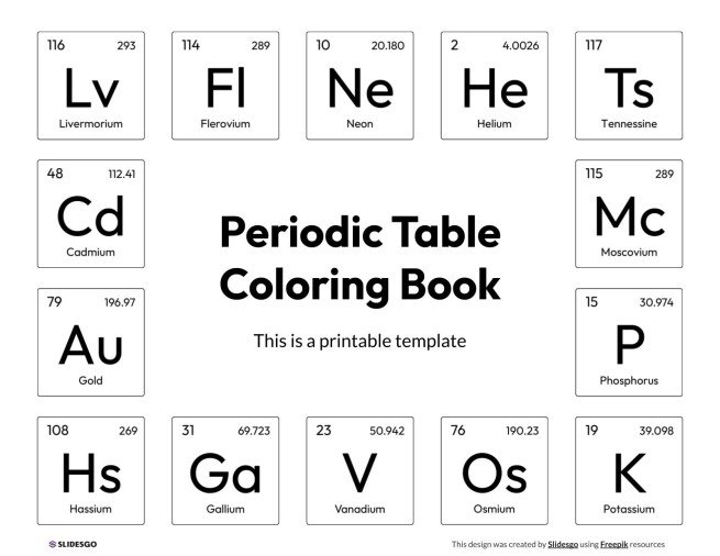 Periodic Table Coloring Book Presentation