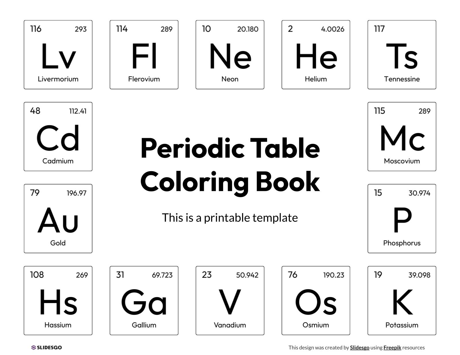 Periodic Table Coloring Book Presentation