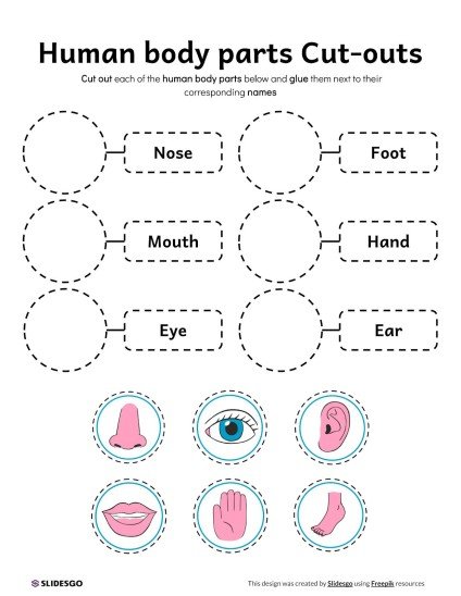 Human Body Parts Cut-outs Template