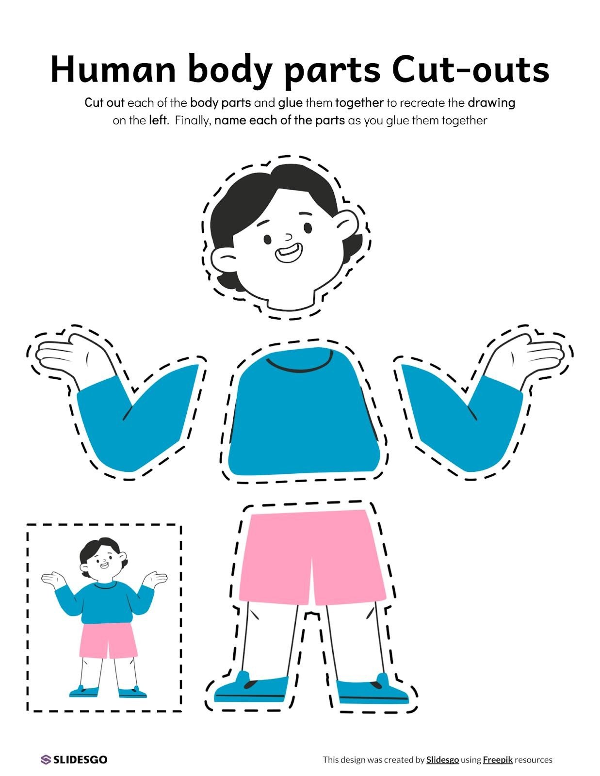 Human Body Parts Cut-outs Template