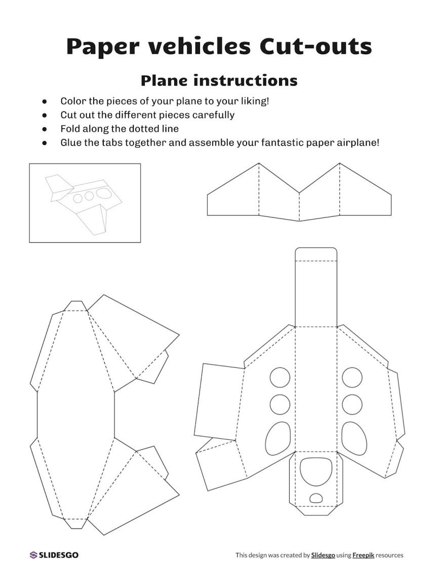Paper vehicles Cut-outs Template
