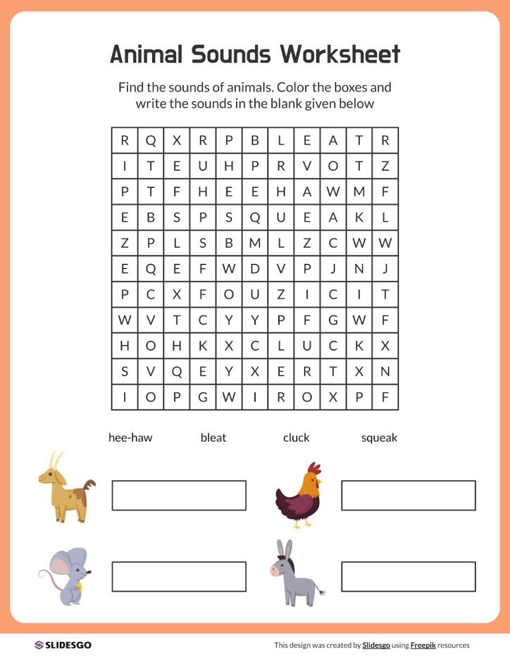 Animal Sounds Worksheet Presentation