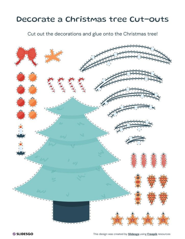 Decorate a Christmas Tree Cut-outs Presentation