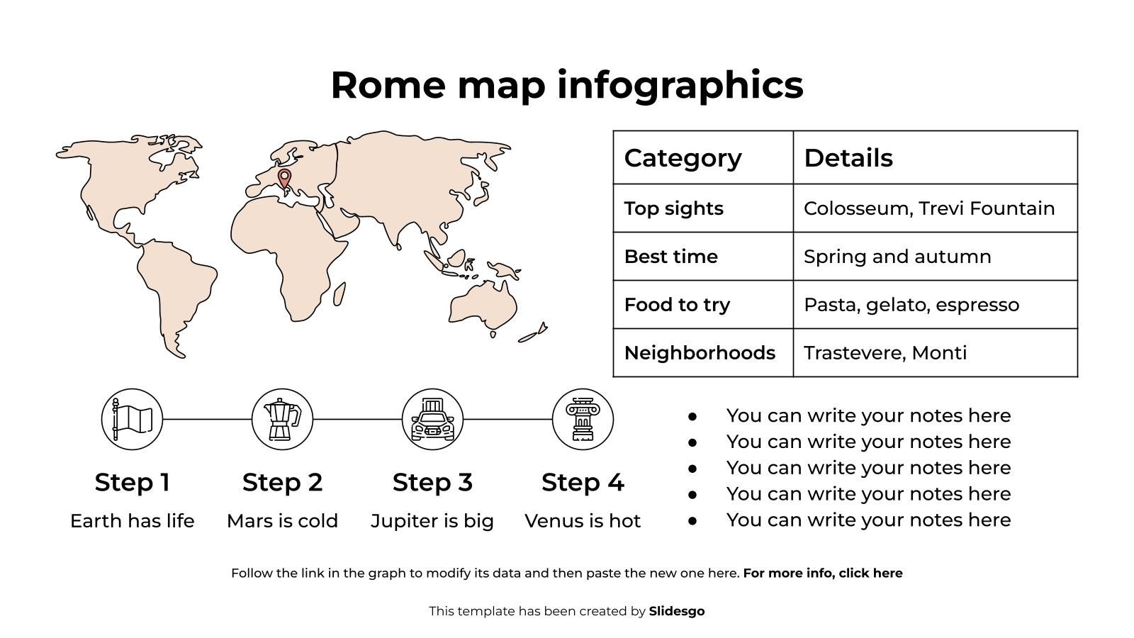 Rome Map Infographics Template