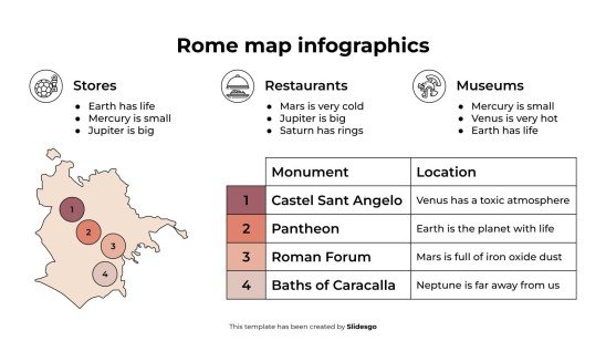 Rome Map Infographics Template