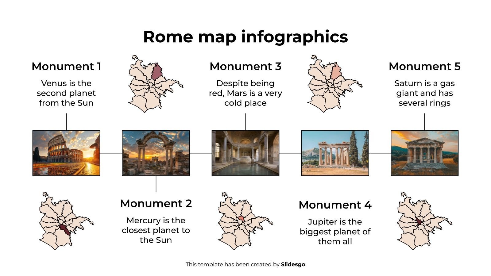 Rome Map Infographics Template