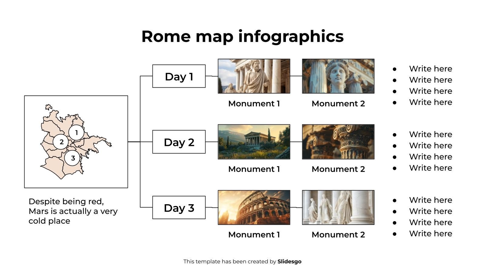 Rome Map Infographics Template