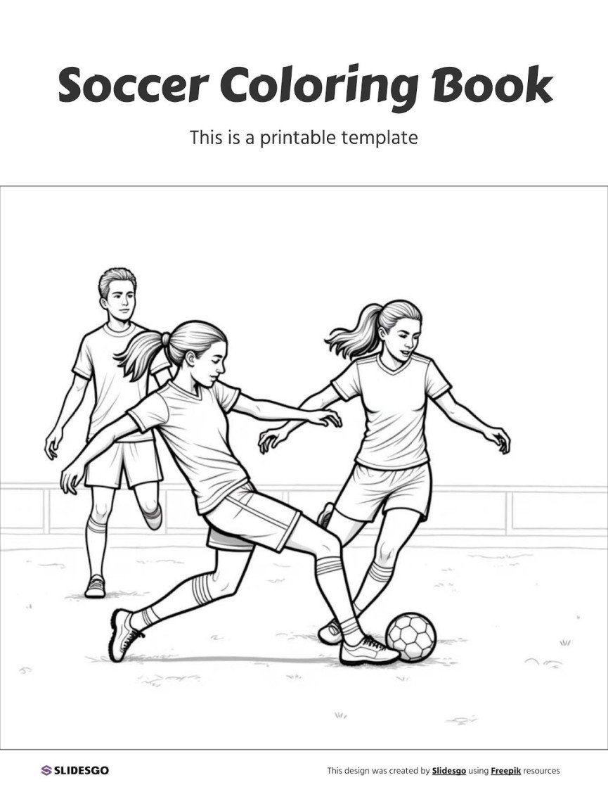 Soccer Coloring Book Template