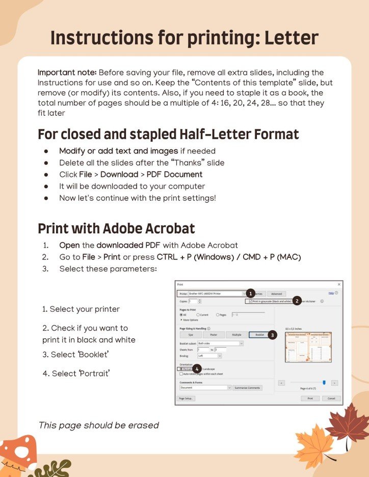 Fall Aesthetic Planner Worksheet Template