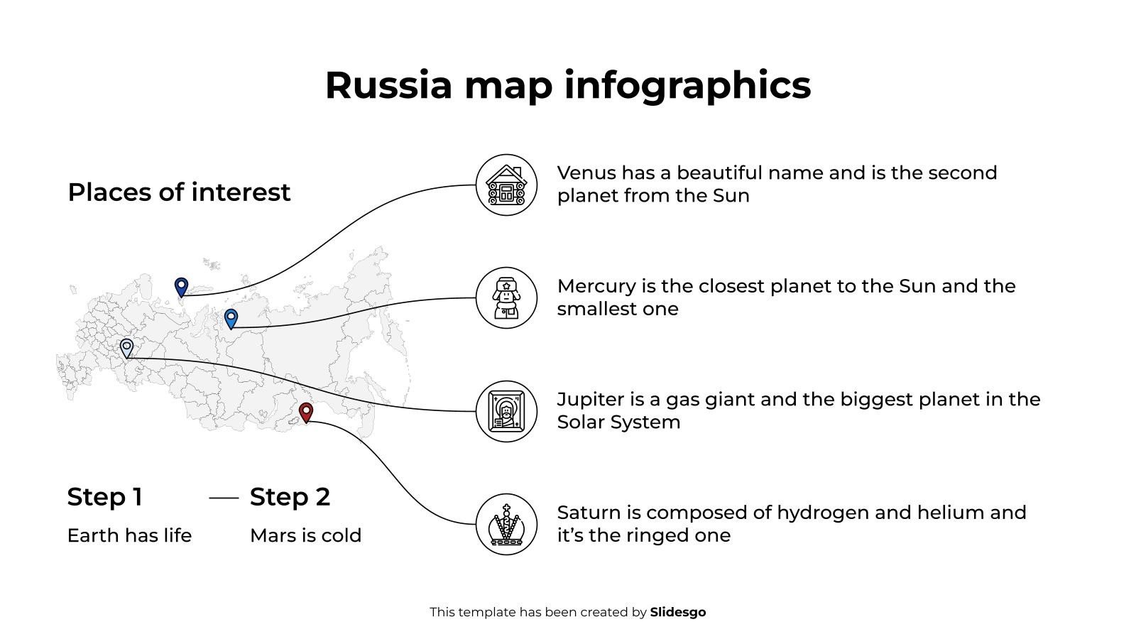 Russia Map Infographics Template