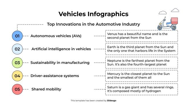 Vehicles infographics Template
