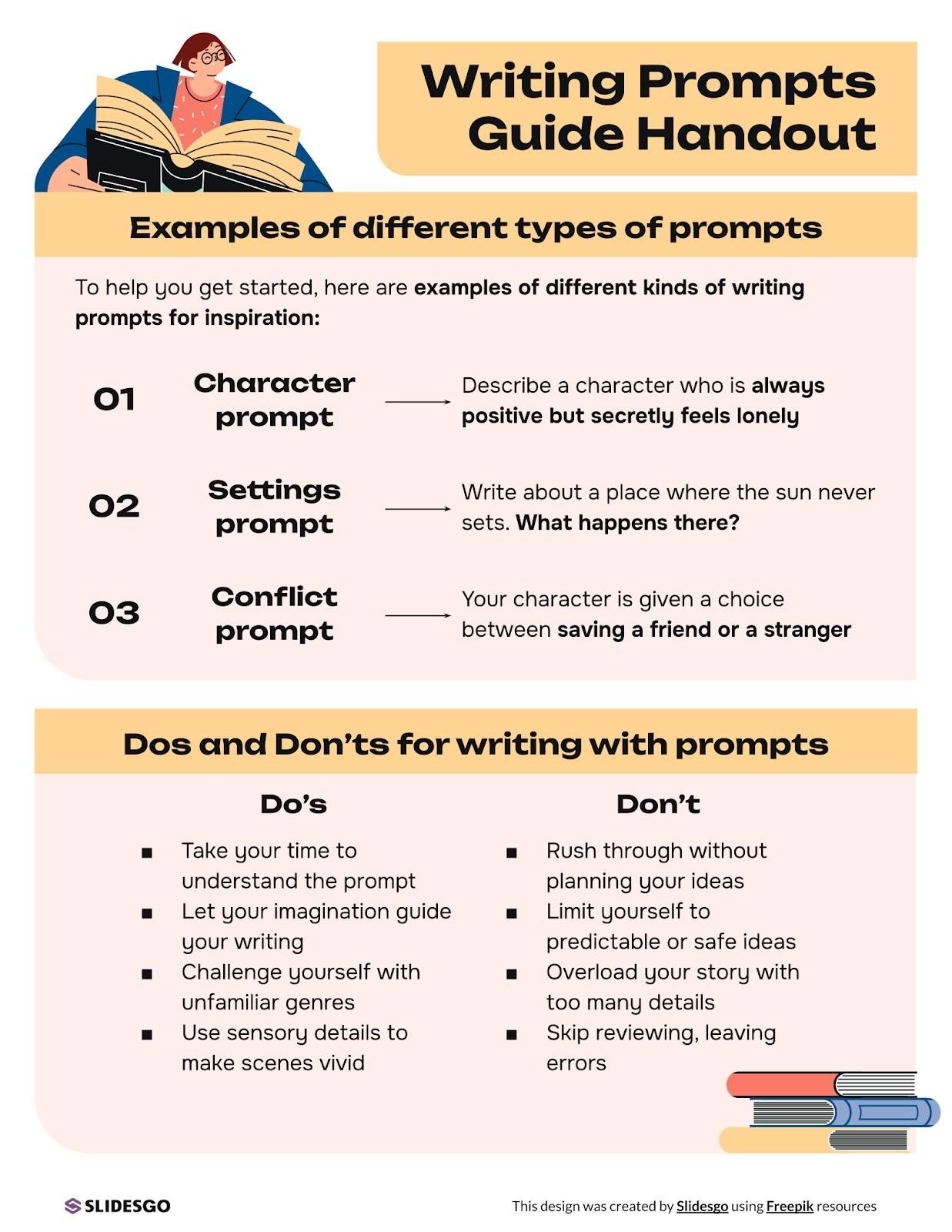 Writing Prompts Guide Handout Template