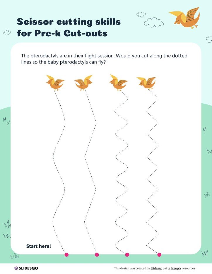 Scissor Cutting Skills for Pre-K Cut-outs Presentation