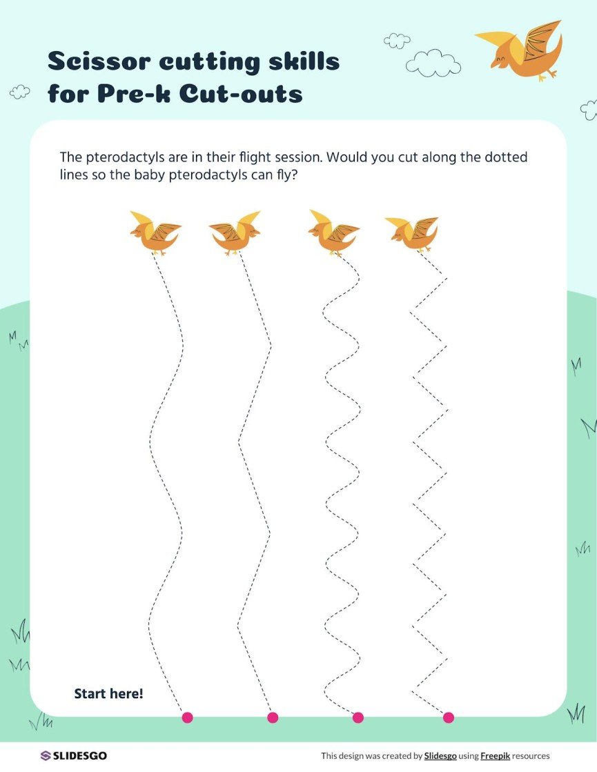 Scissor Cutting Skills for Pre-K Cut-outs Presentation