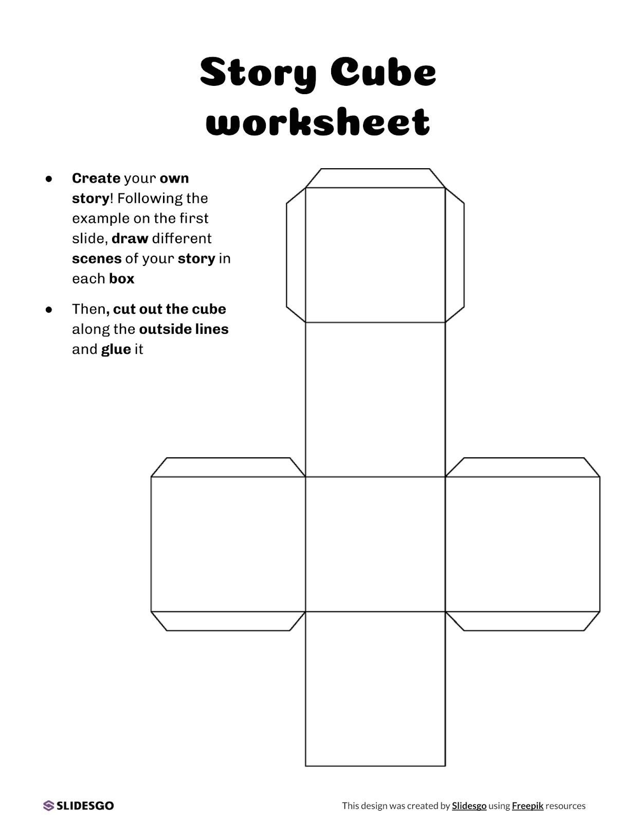 Story Cube Worksheet Template