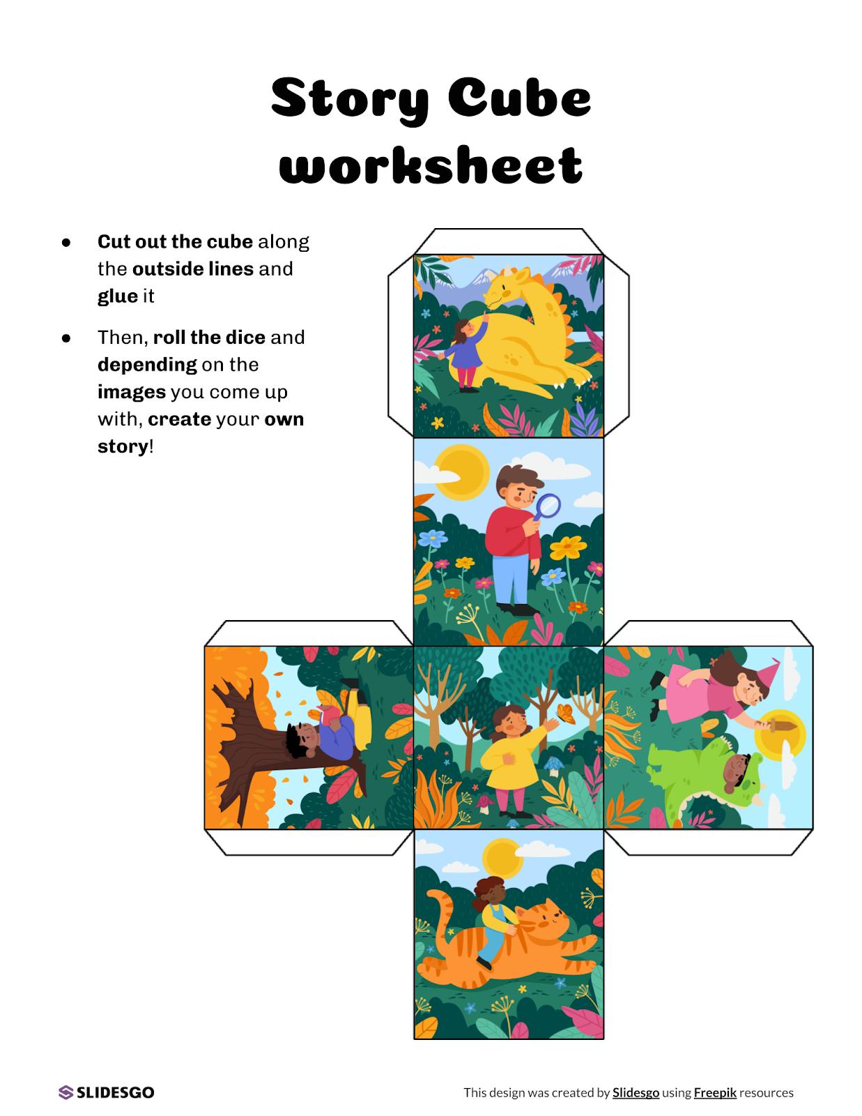 Story Cube Worksheet Template