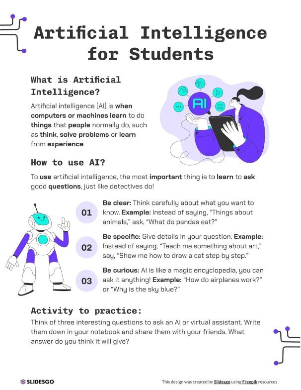 Artificial Intelligence for Students Handout Template