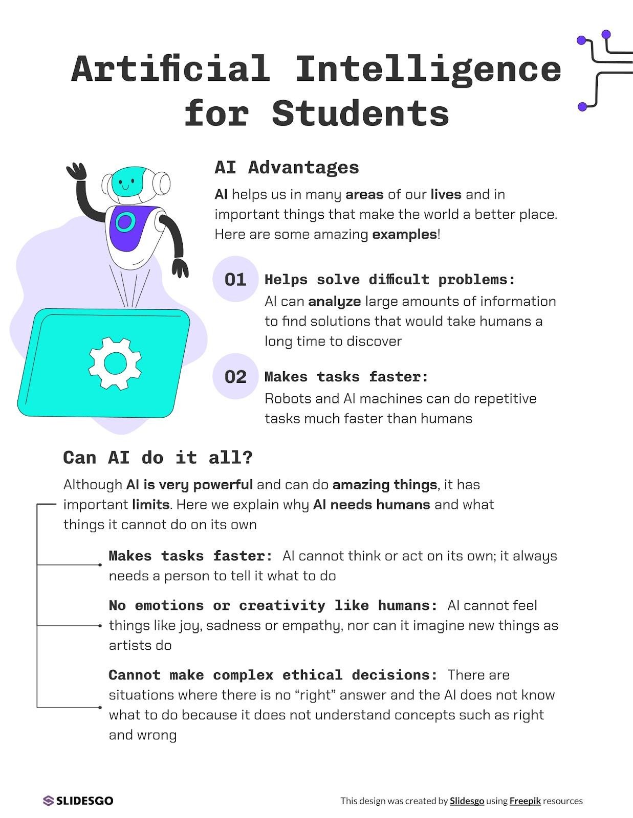 Artificial Intelligence for Students Handout Template