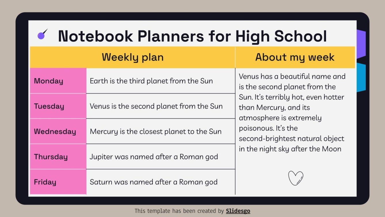 Notebook Planners for High School Tests Infographics
