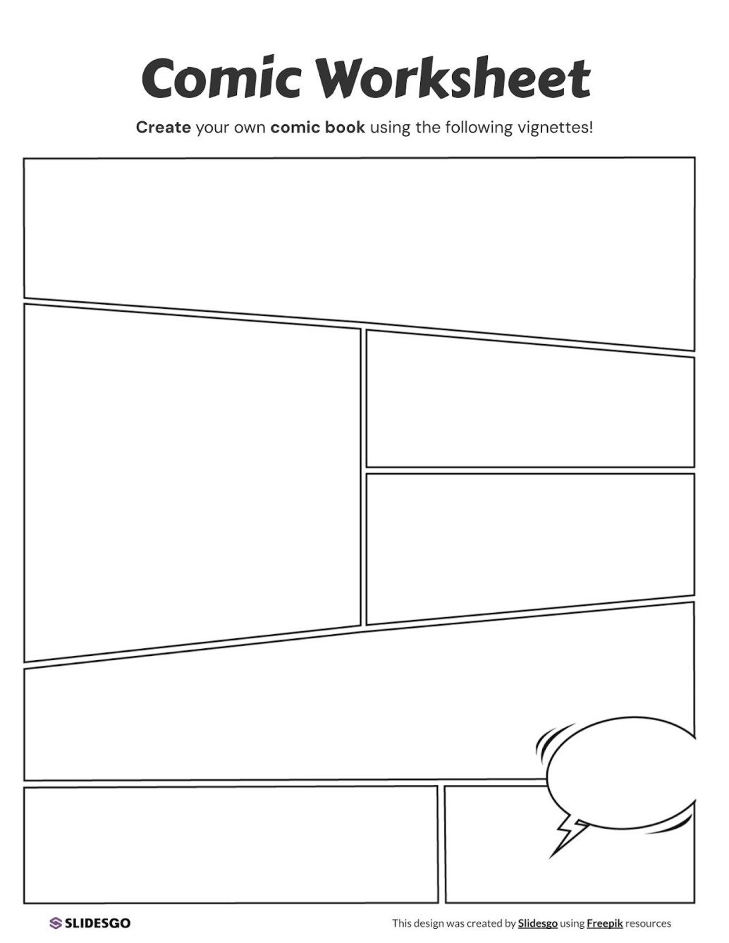Comic Worksheet Template