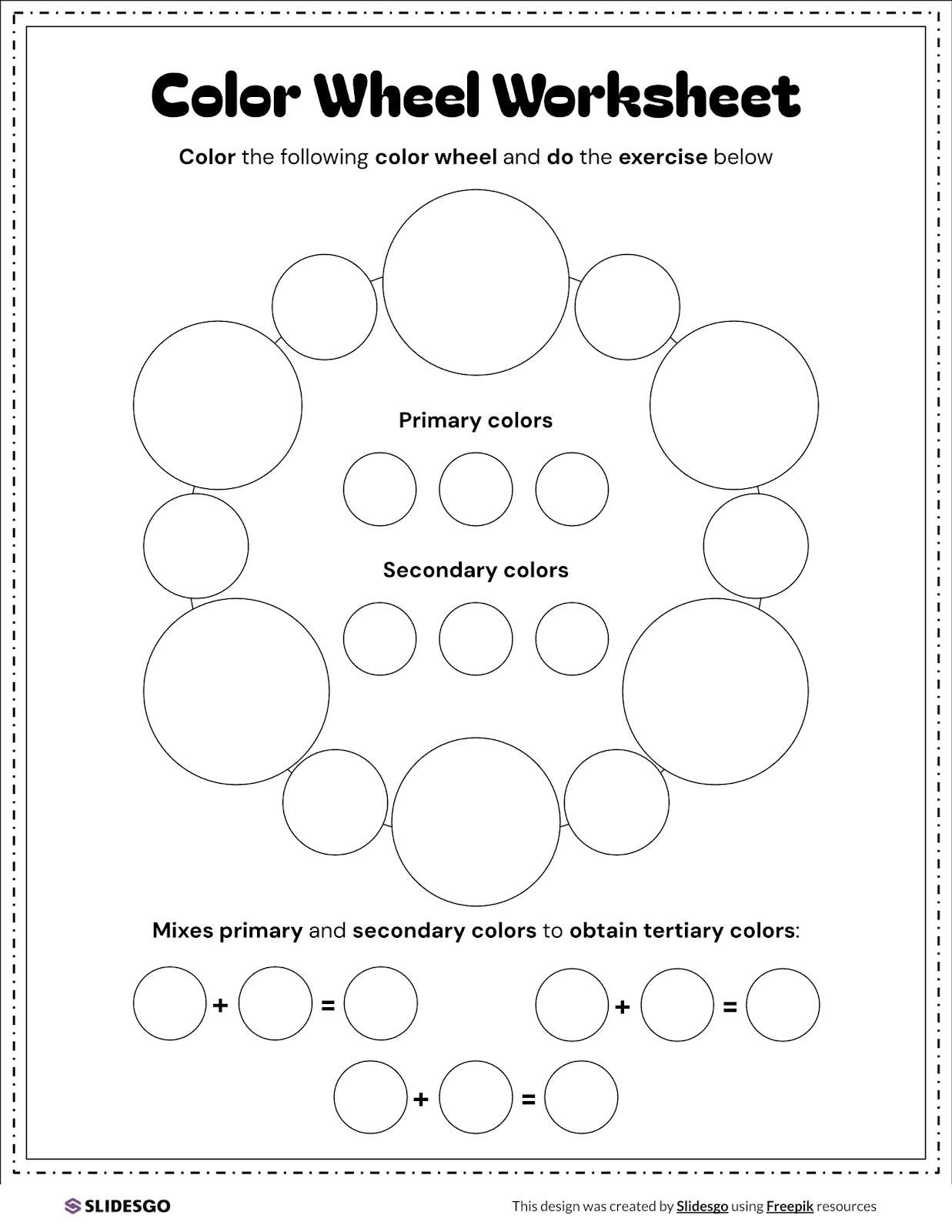 Color Wheel Worksheet Template