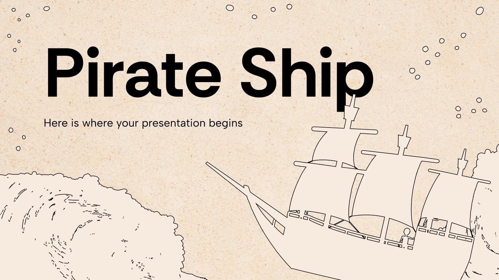 Google Slides and PowerPoint templates about pirates