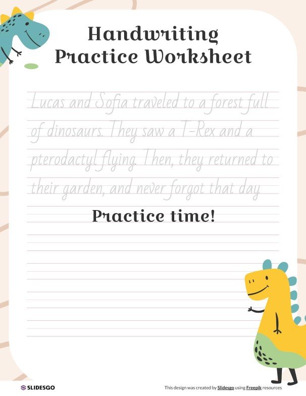 Handwriting Practice Worksheet Template
