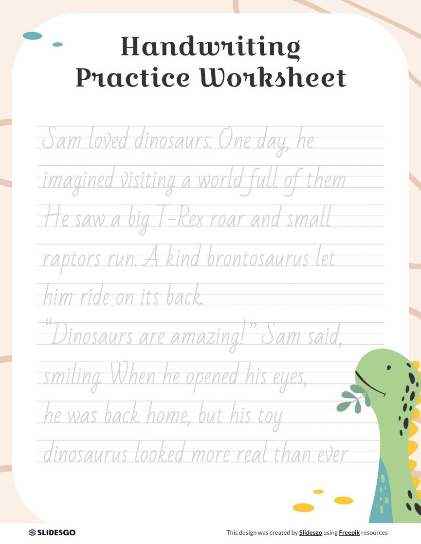Handwriting Practice Worksheet Template