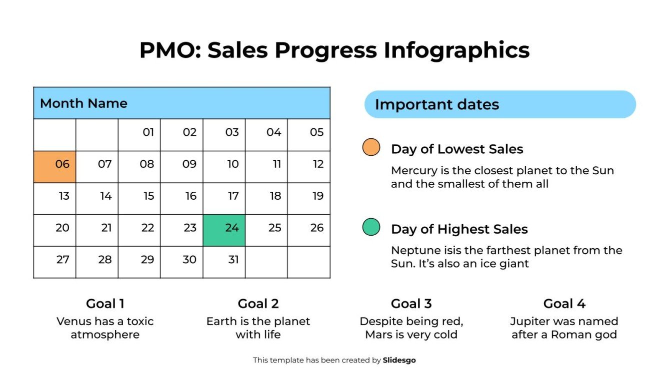 PMO: Sales Progress Infographics Template
