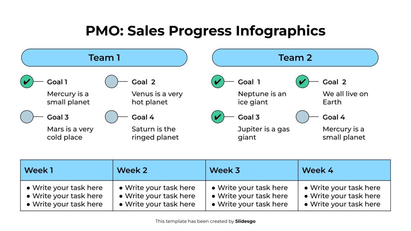 PMO: Sales Progress Infographics Template