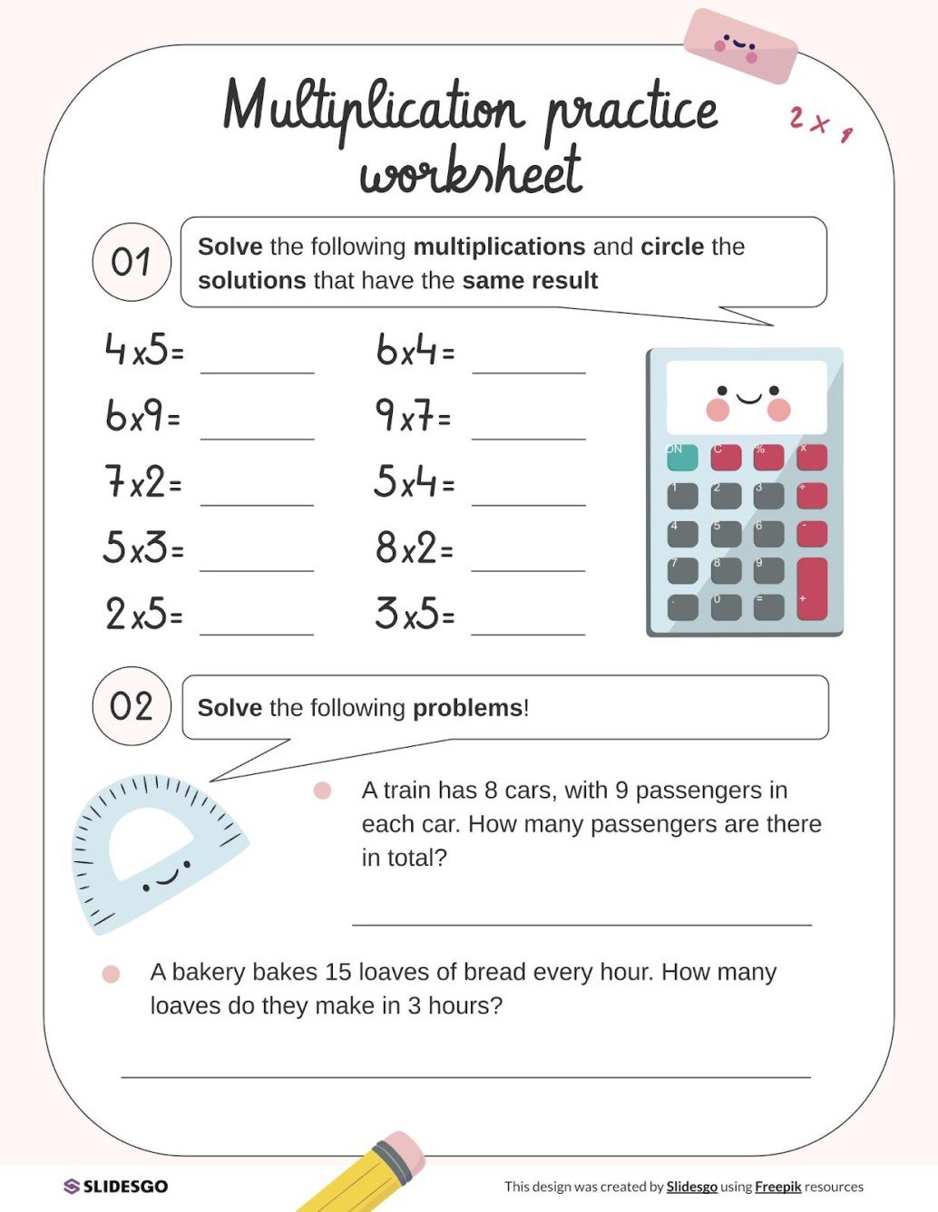 Multiplication Practice Worksheet Template