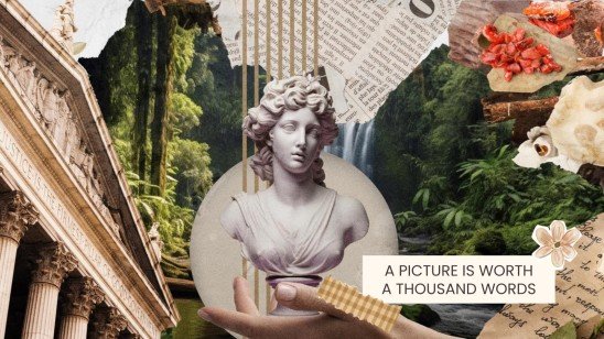 Torn Paper Collage Background Template