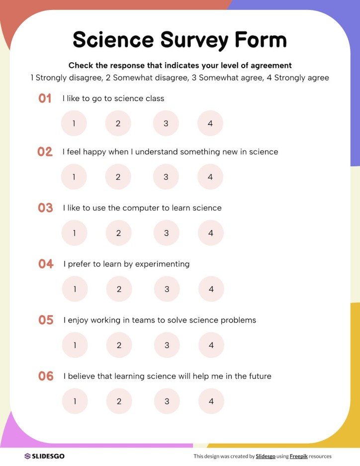 Science Survey Form Template