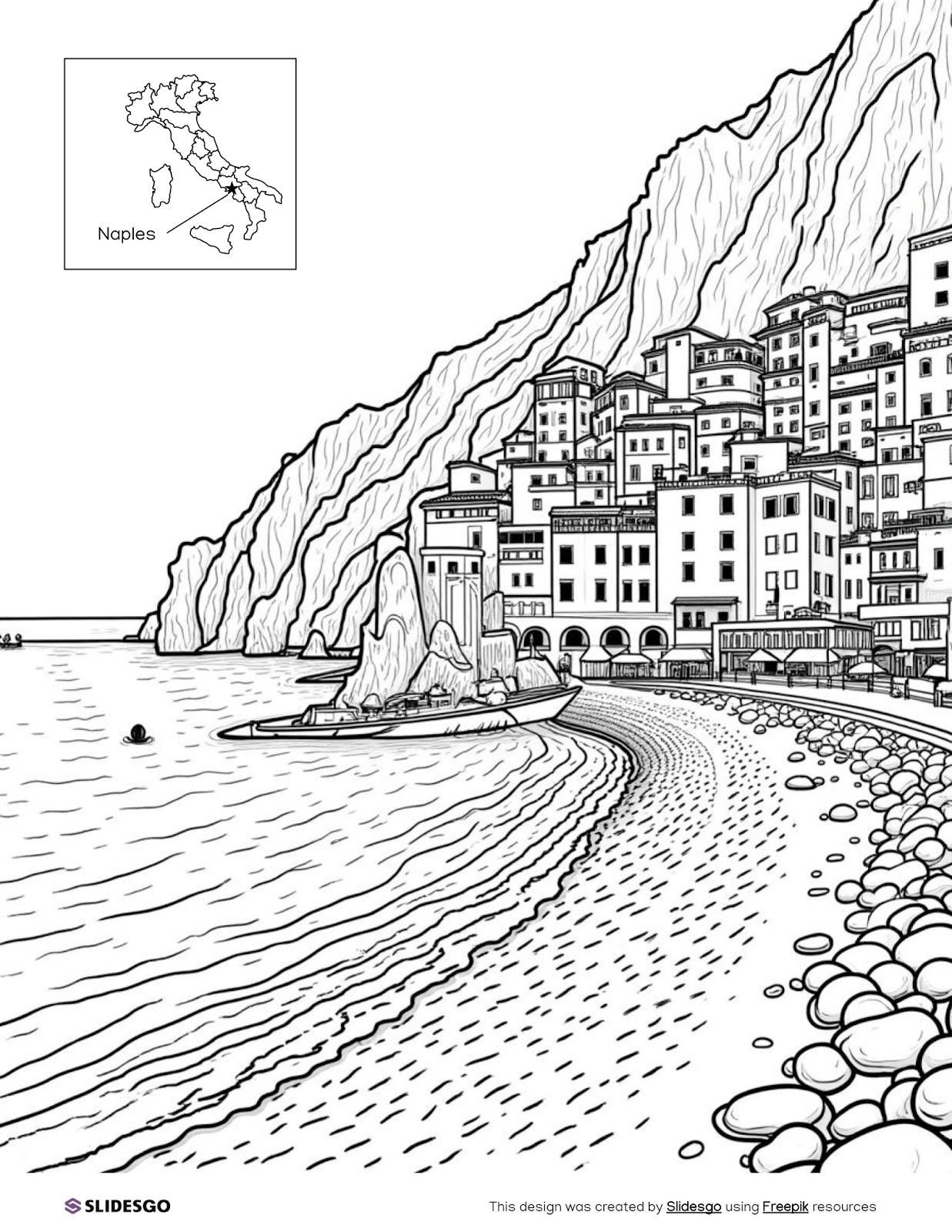 Italy Coloring Book Template
