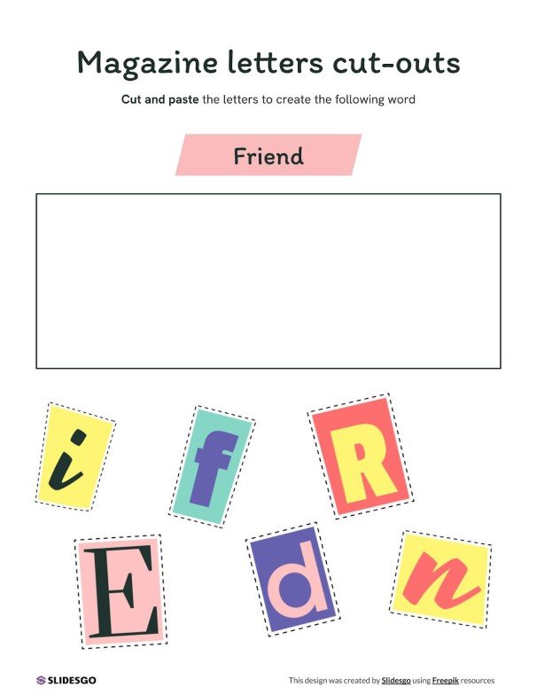 Magazine Letters Cut-outs Template