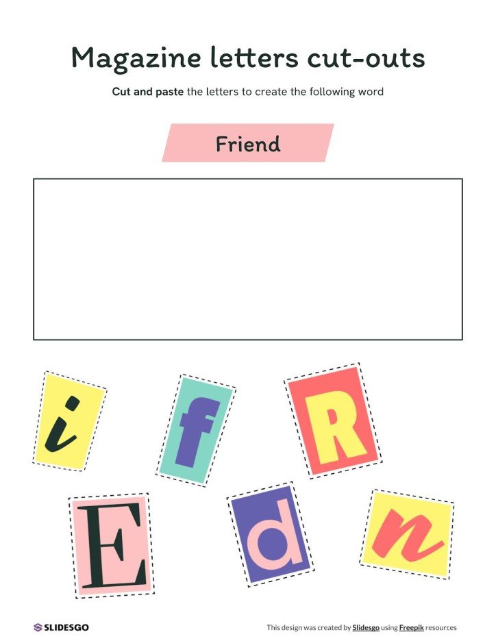 Magazine Letters Cut-outs Template