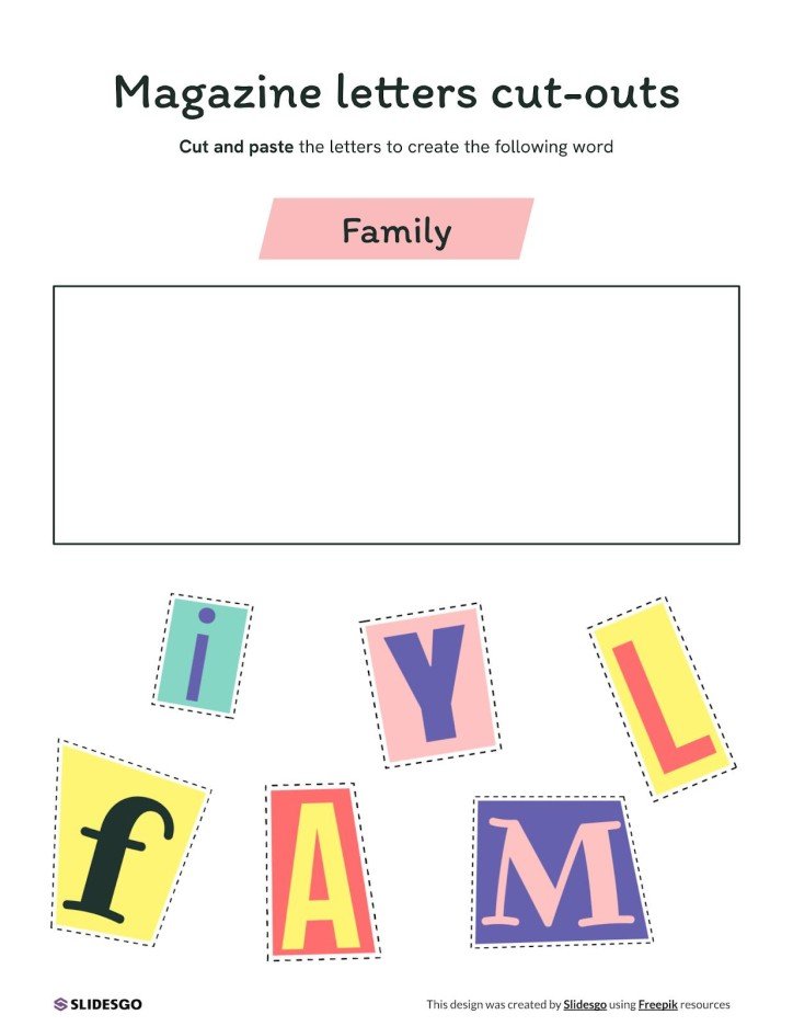 Magazine Letters Cut-outs Template